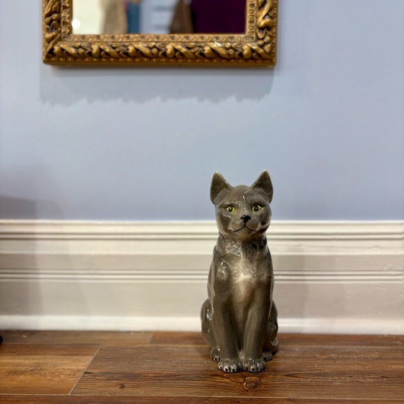 Vintage | Art | Vintage 6s70s Ceramic Gray Kitty Cat Statue Figure ...
